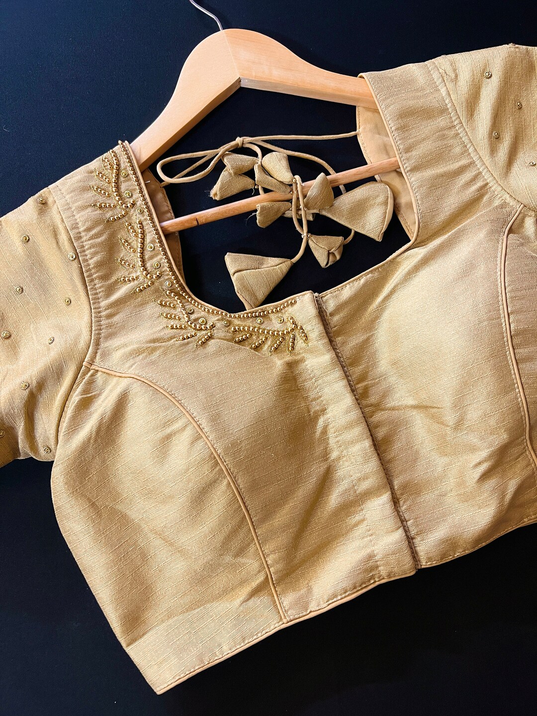 Light Gold Color Raw Silk Ready to Wear Blouse Handwork - Etsy