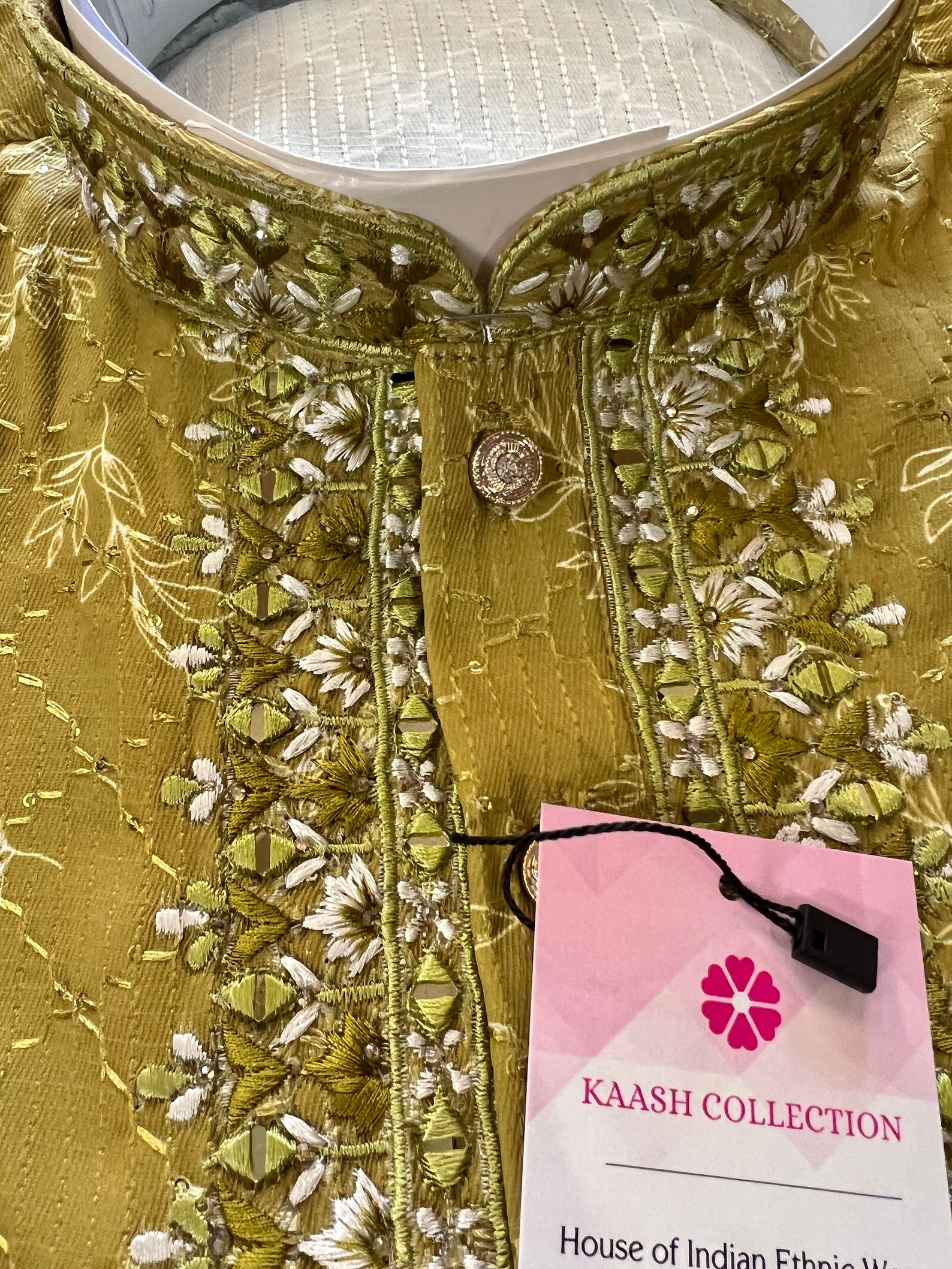 Handwork Kurta in Mehandi Green Color With Sequence and Embroidery Work ...