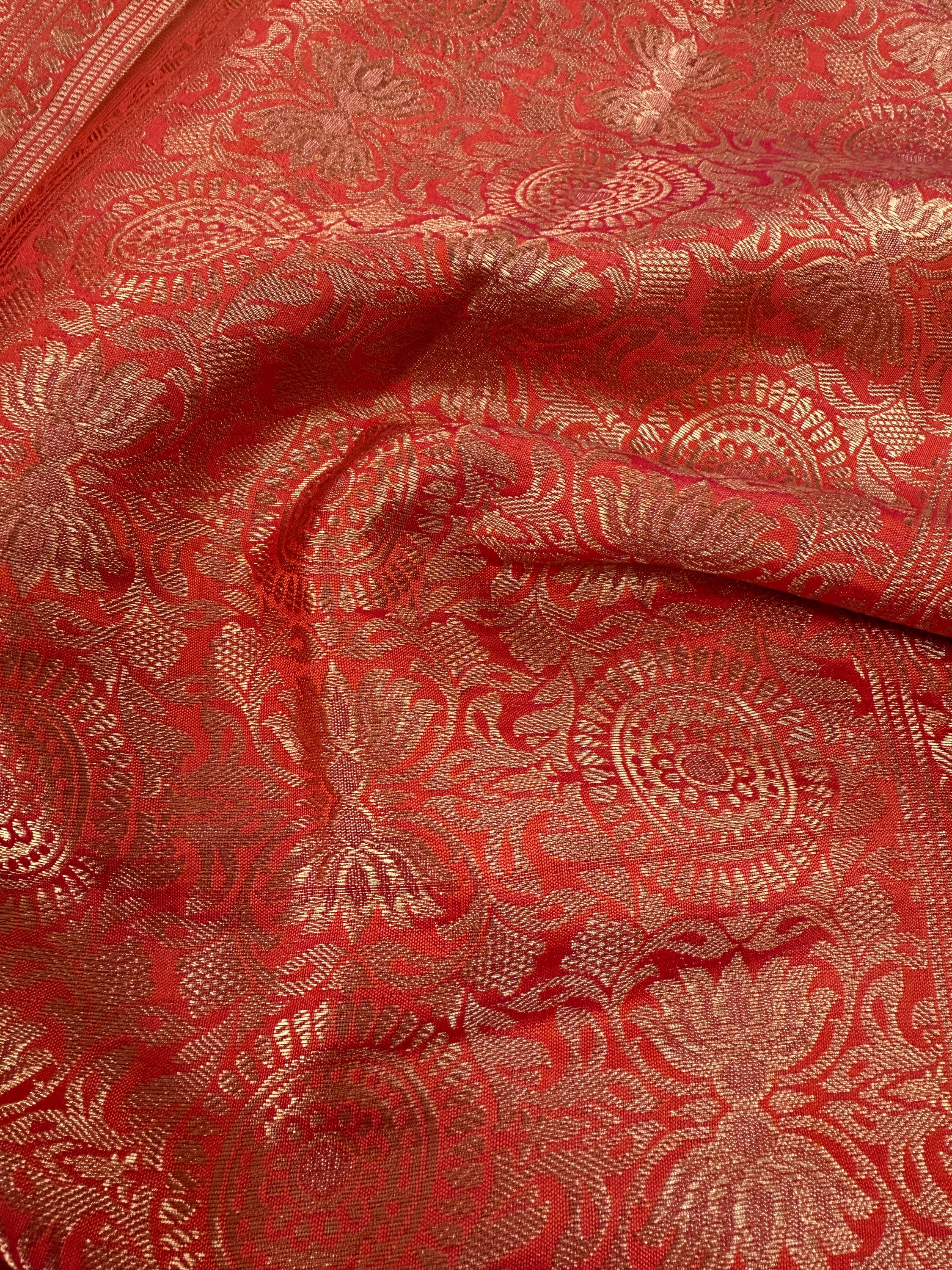 Peach Pink Dual Shade Soft Silk Saree With Paithani Style Borders ...
