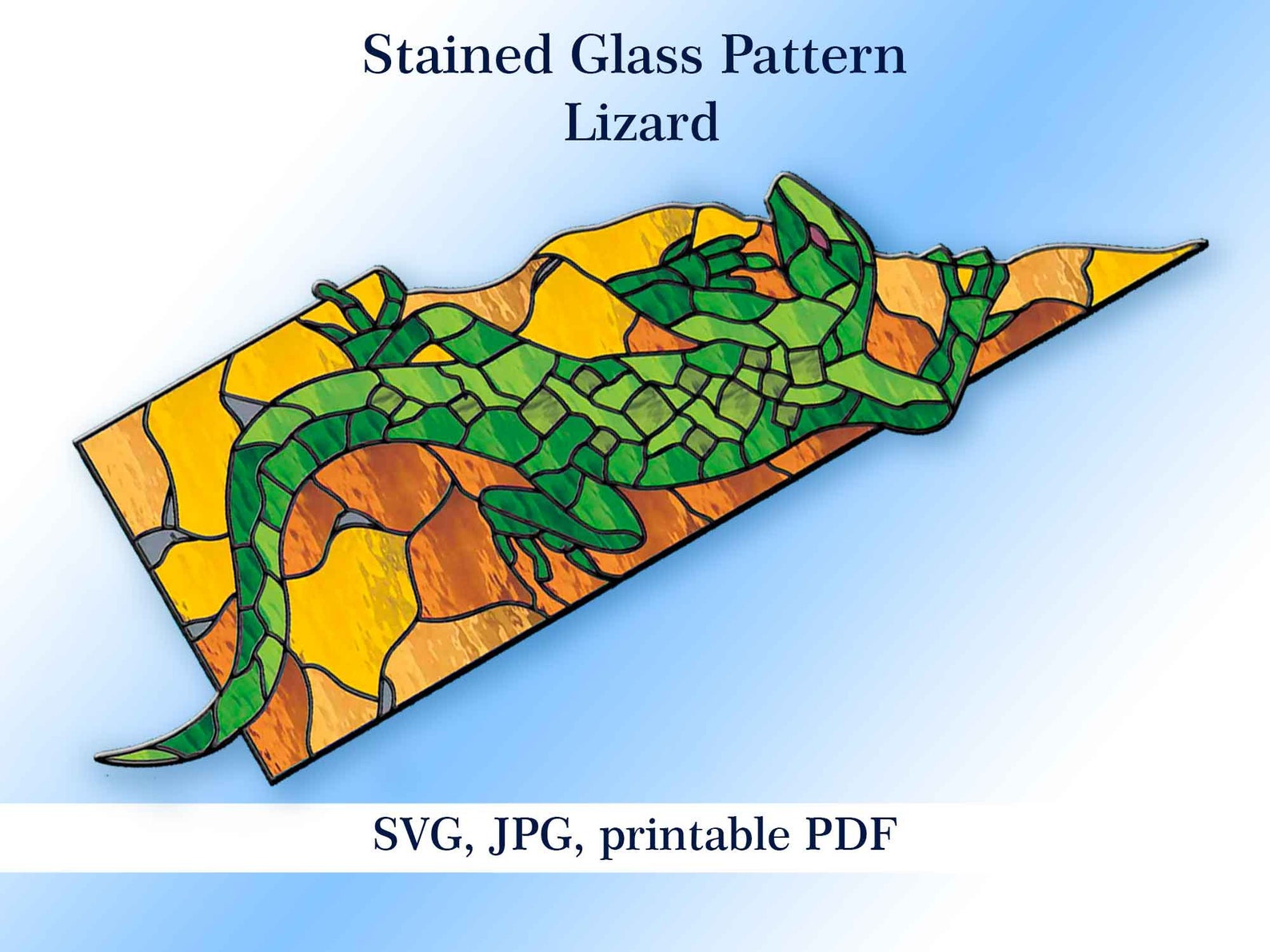Stained glass pattern Lizard window hangings wall hanging | Etsy