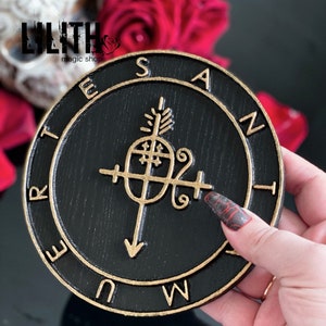 Santa Muerte Sigil Wooden Ash Tree Altar Pentacle - Etsy