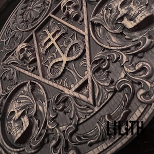 Leviathan Wooden Altar Pentacle for Casting Black Magick Spells - Etsy