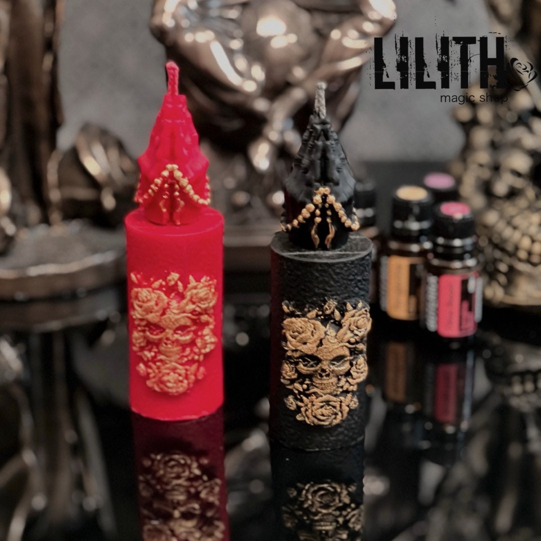 Santa Muerte holy Death Prayer Beeswax Ritual Candle With - Etsy