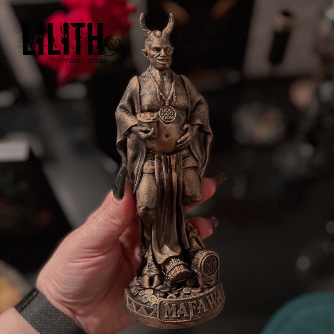 7.9” Wealth Demon Mafawa Resin Figurine for Money, Luck, and Money ...