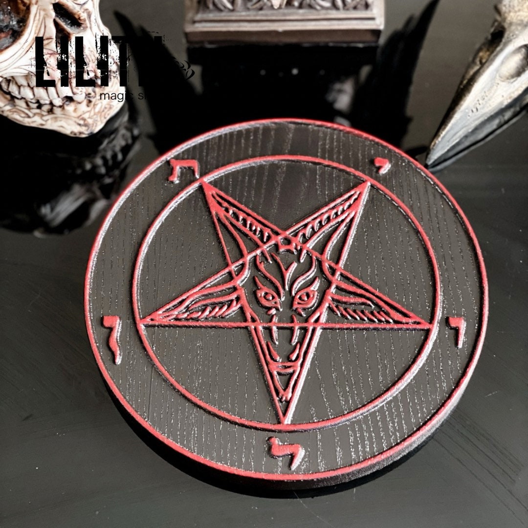 Baphomet Bloody Red Wooden Ash Tree Pentacle - Etsy