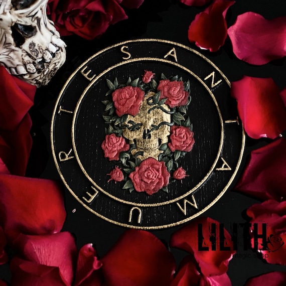 Santa Muerte Wooden Ash Tree Altar Pentacle | Etsy