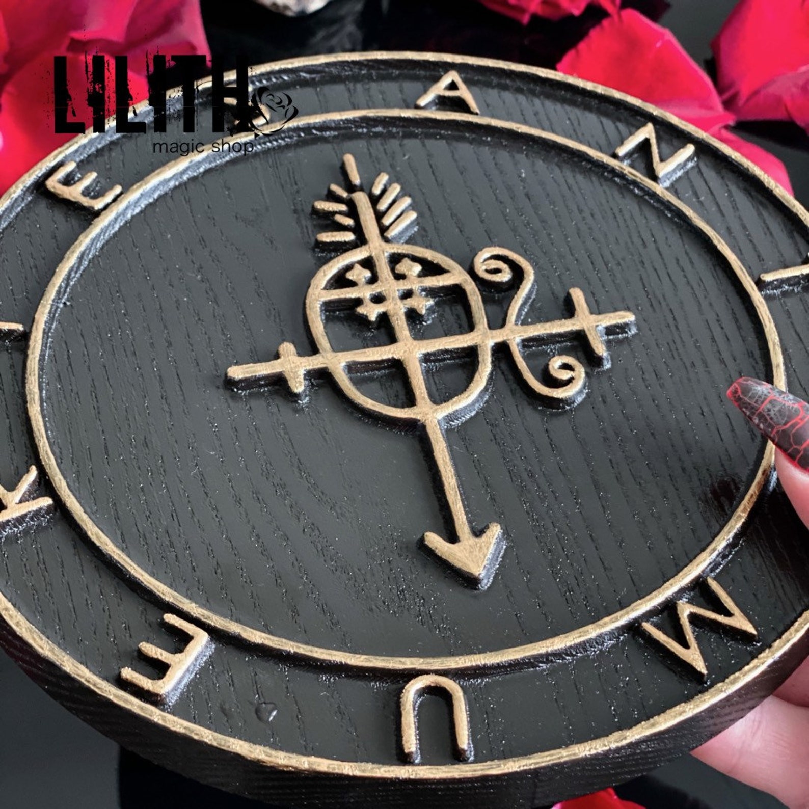 Santa Muerte Sigil Wooden Ash Tree Altar Pentacle - Etsy