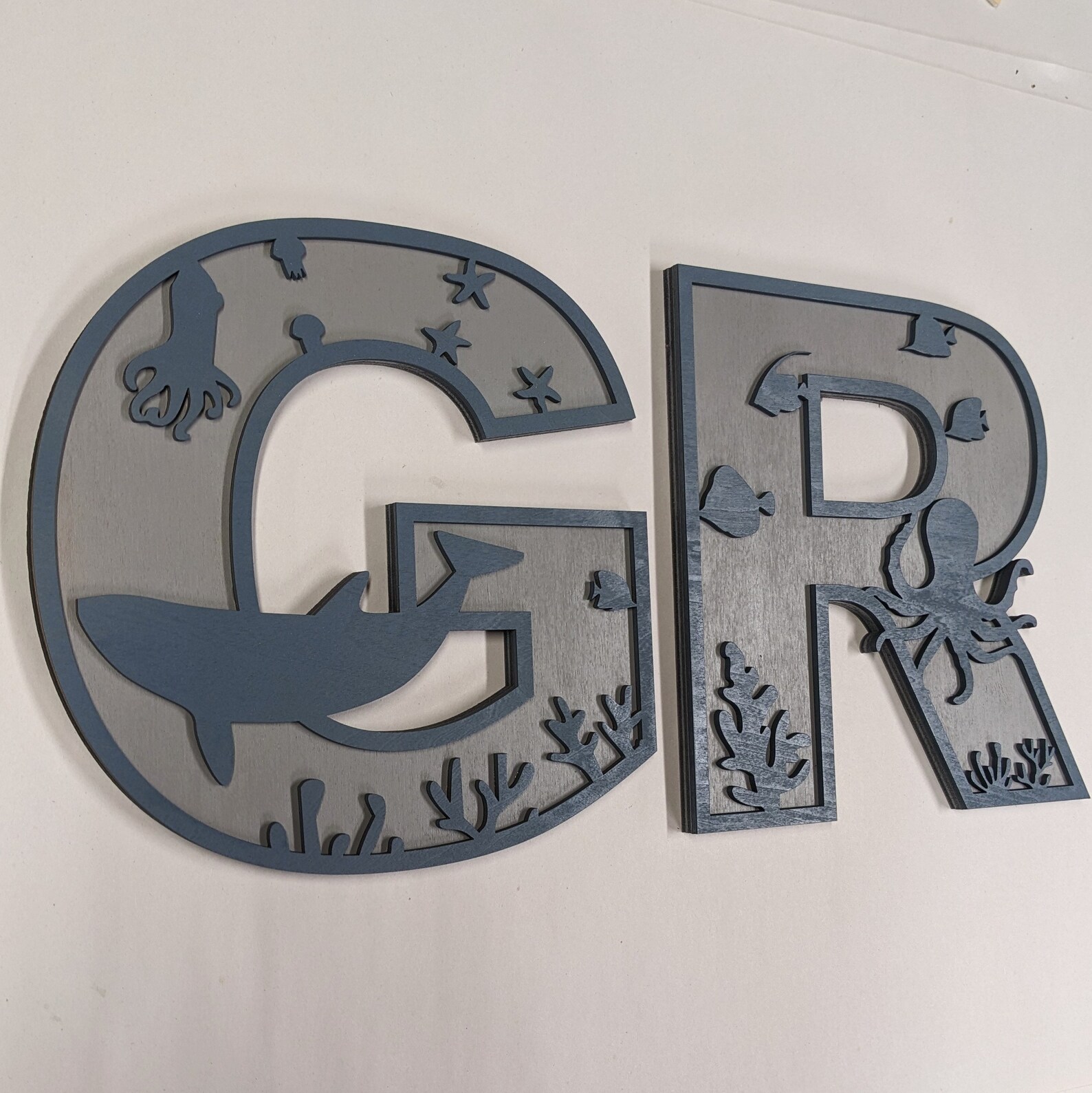 Sea Animal Themed Letters, Personalized Nursery Letters, Animal Name ...