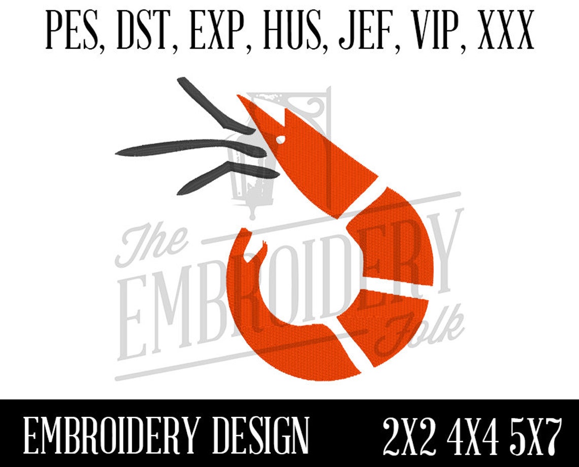 Shrimp Embroidery Design Nautical Embroidery Patterns - Etsy