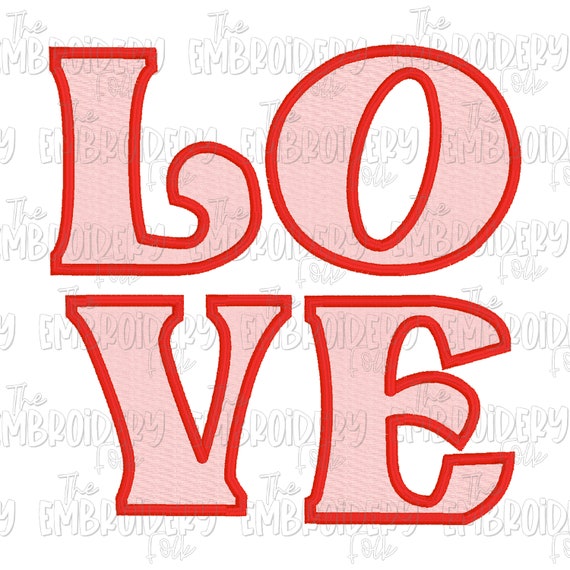 Love Applique Design Embroidery Patterns Machine Embroidery | Etsy