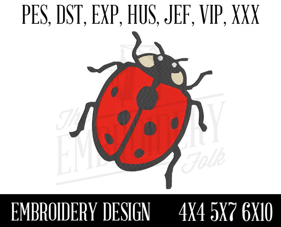 Lady Bug Embroidery Design 4x4 5x7 6x10 Machine Embroidery - Etsy