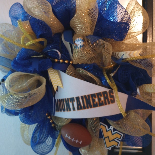 Wvu Wreath - Etsy