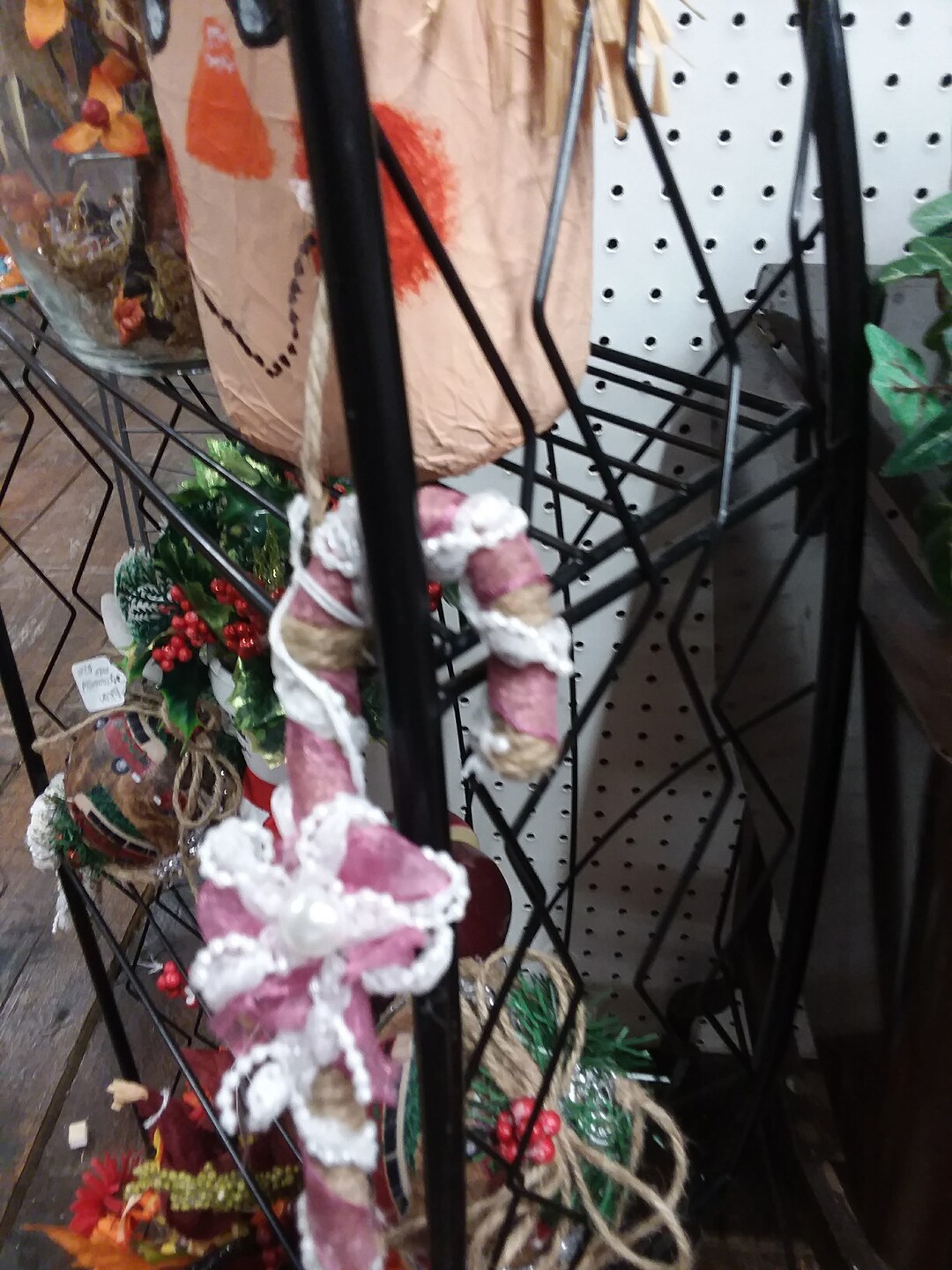 Hemp and Beaded Lace Candy Cane - Etsy