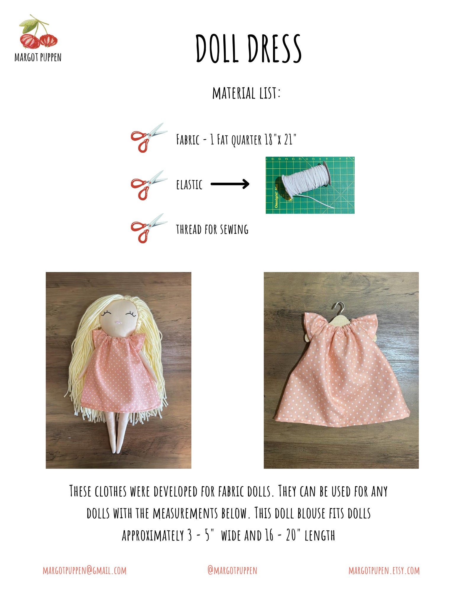 Doll Blouse AND Dress Pattern Download PDF DYI Doll Blouse and Dress ...