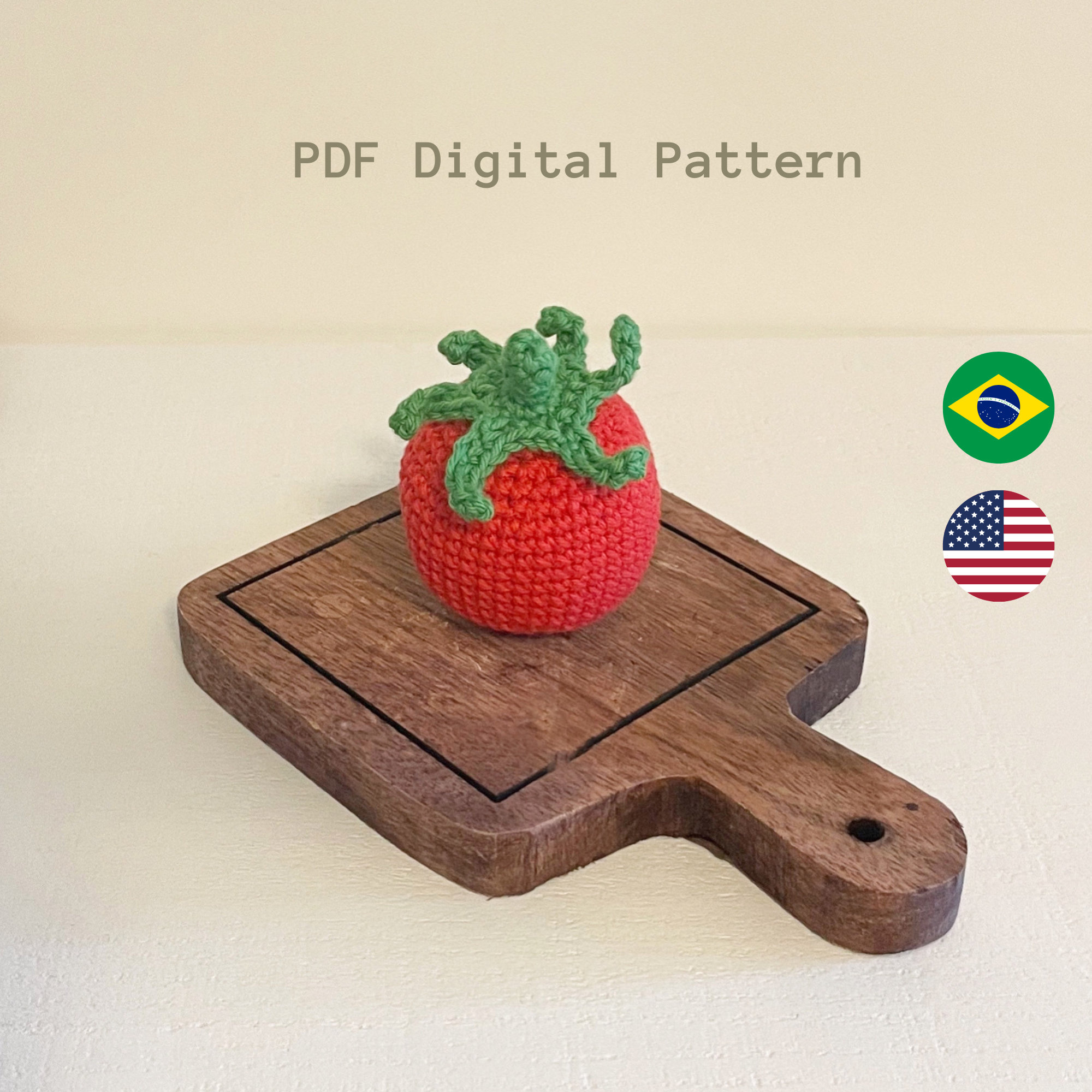 Tomato Crochet Pattern. Amigurumi Tomato Pattern. PDF - English Digital ...