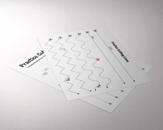 Scissor Practice Cutting Lines Worksheet Scissor Skills | Etsy