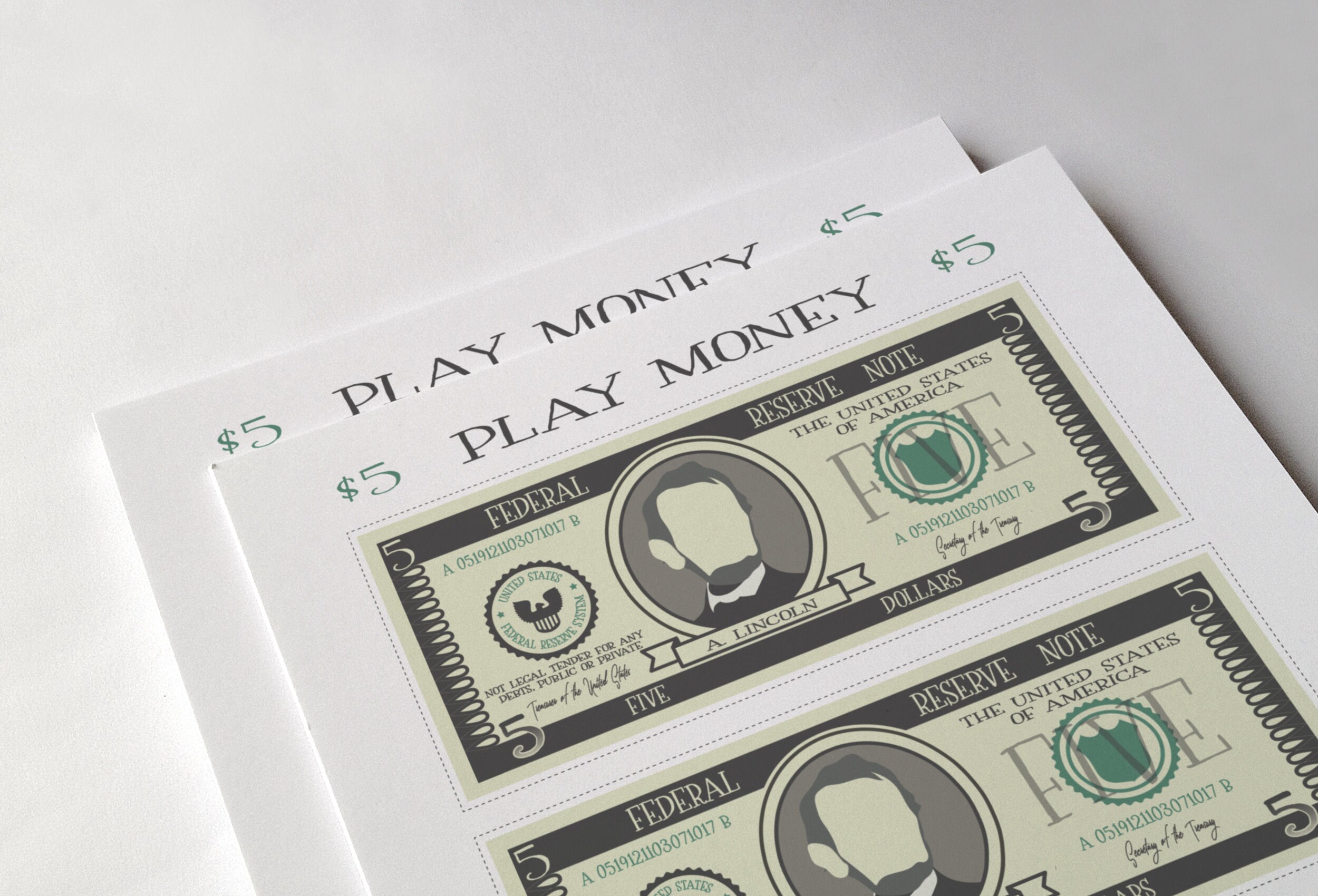 Learning Money Play Money Montessori Waldorf Toys Pretend Shopping ...