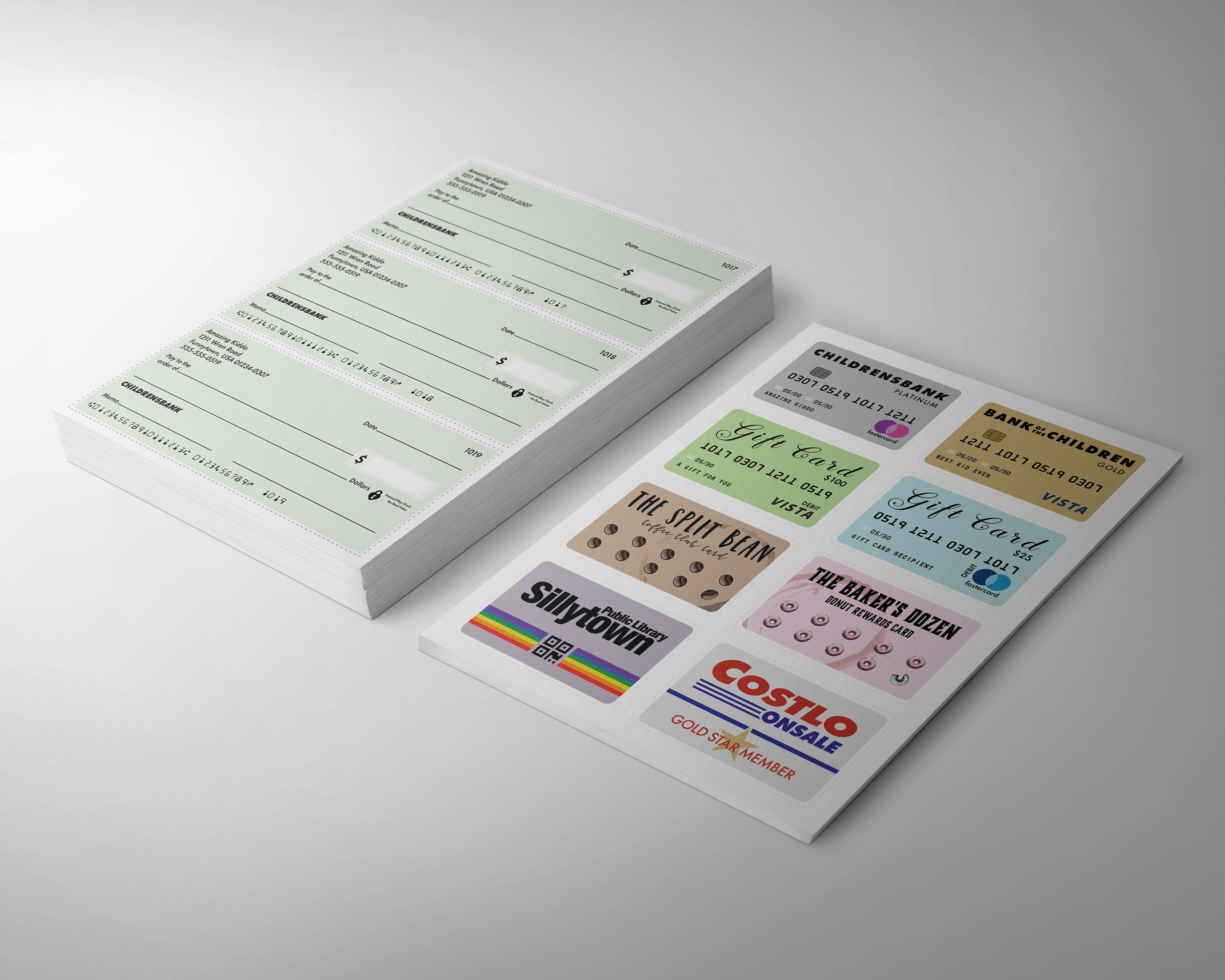 Pretend Checks & Credit Cards | Play Money | Montessori | Waldorf Toys ...