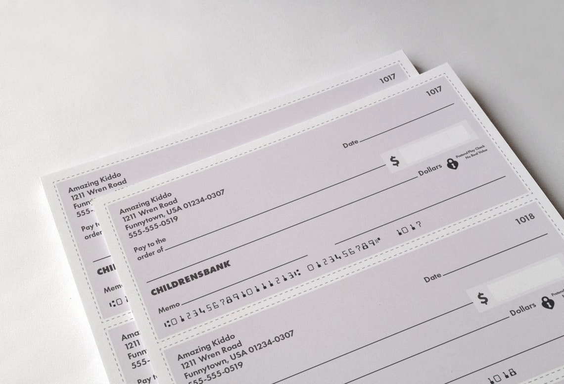 Pretend Checks & Credit Cards Play Money Montessori Waldorf Toys ...