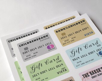 Printable Pretend Credit Cards - Etsy