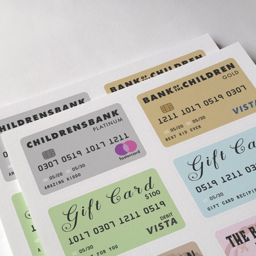 Pretend Checks & Credit Cards Play Money Montessori - Etsy