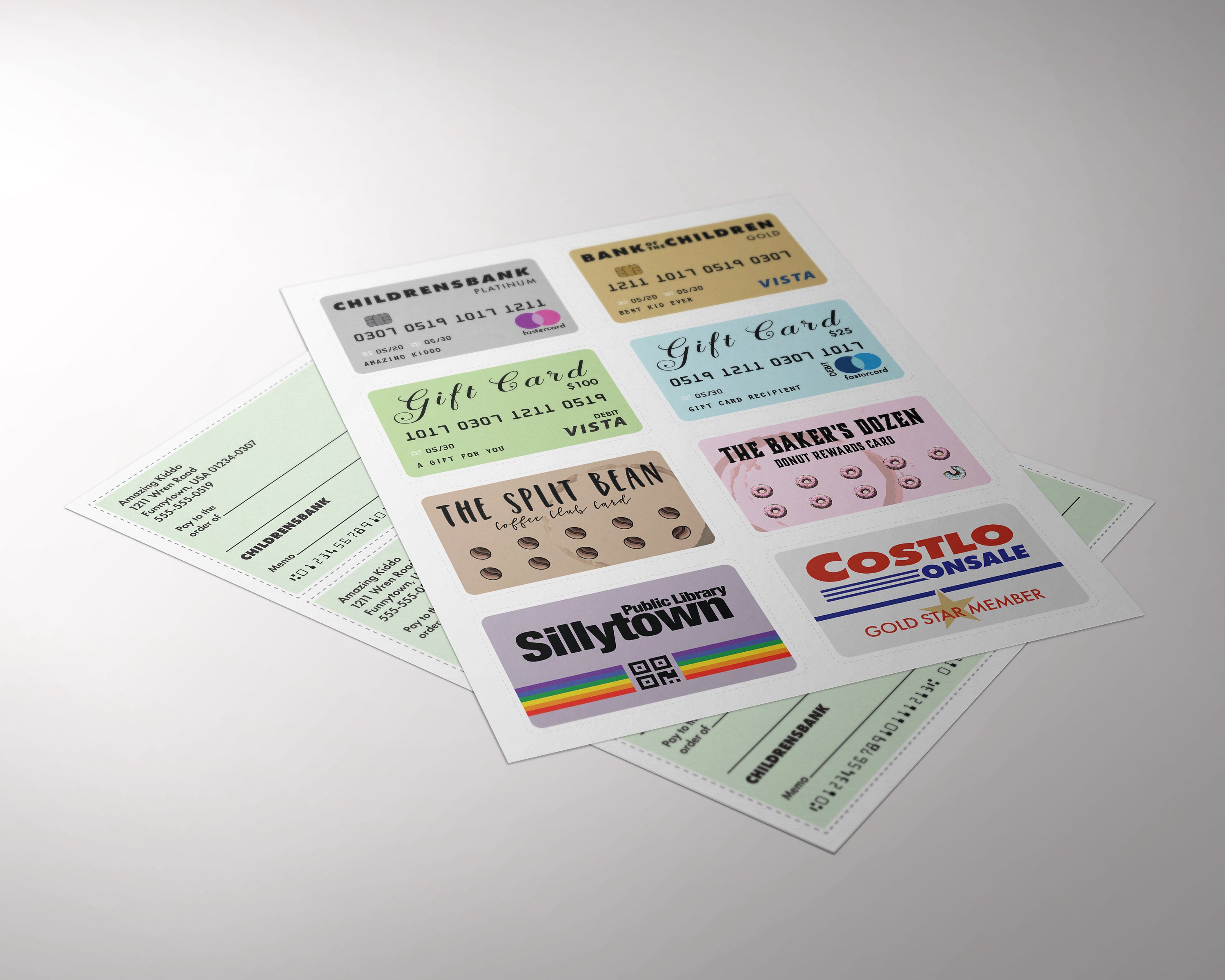 Pretend Checks & Credit Cards | Play Money | Montessori | Waldorf Toys ...