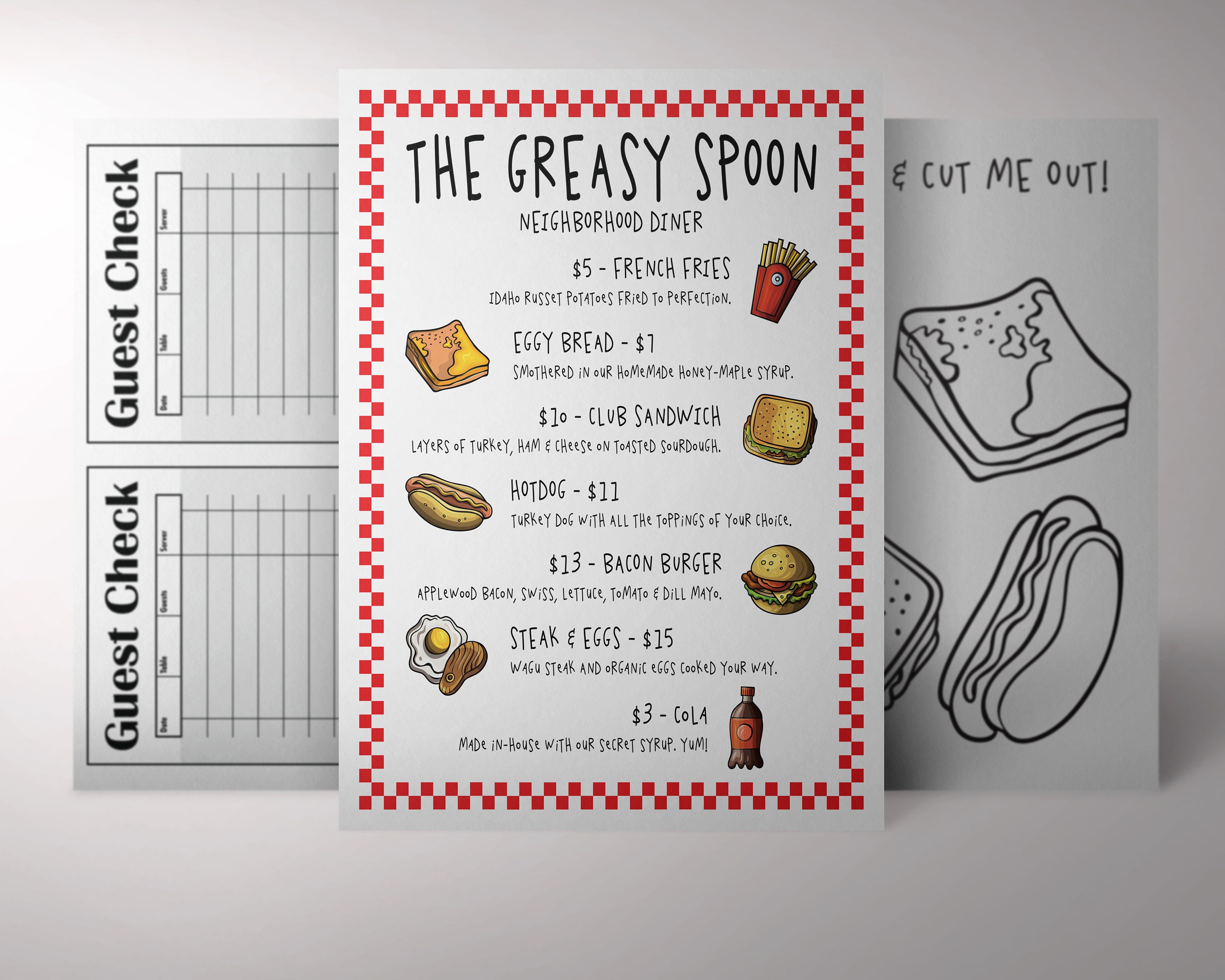 This Pretend Play Restaurant Menu is A Fun Addition to Any Child's ...