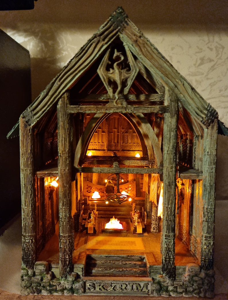 Skyrim Inspired Dragonsreach Book Nook Video Game Diorama - Etsy