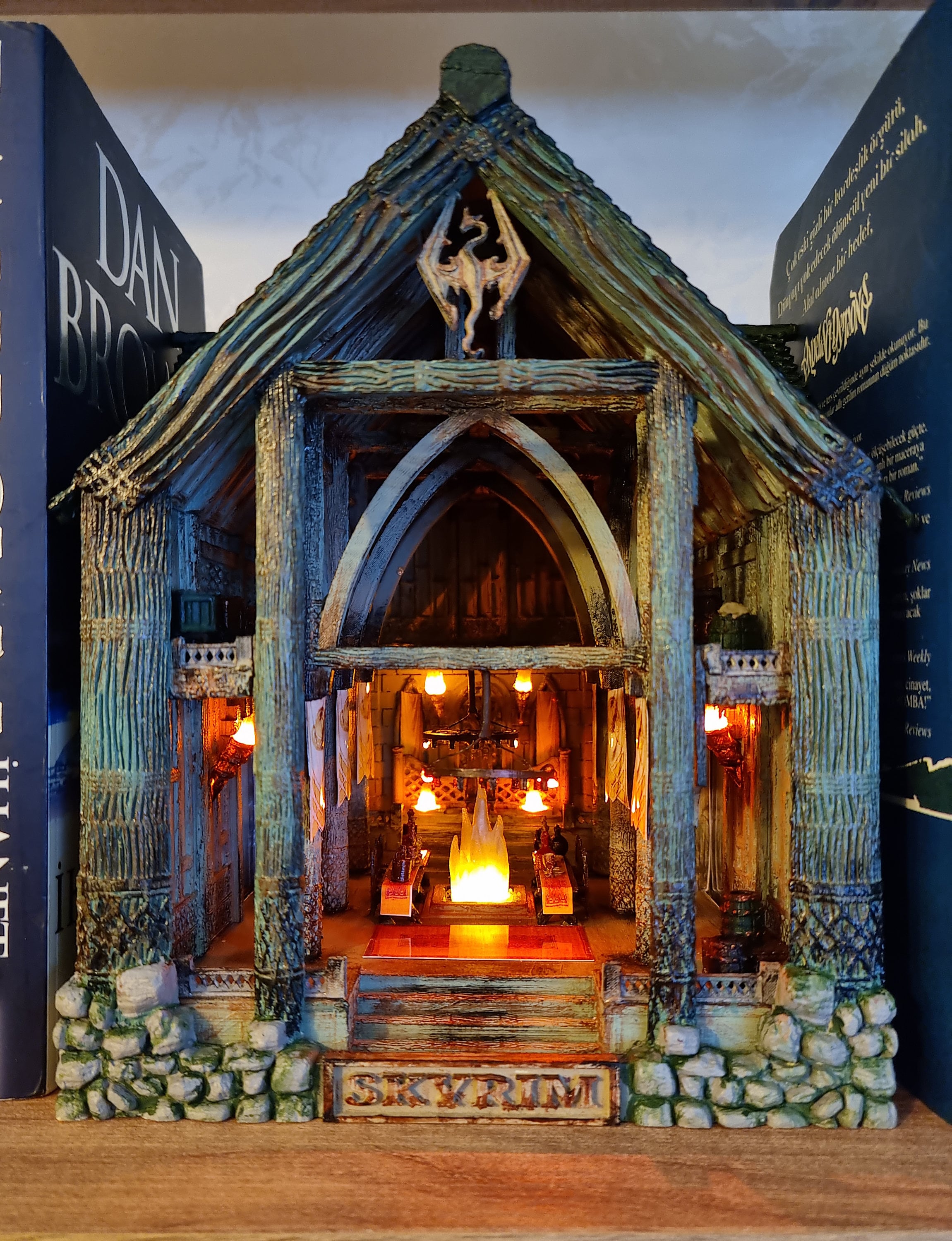 Skyrim Inspired Dragonsreach Book Nook Video Game Diorama, Book Shelf ...