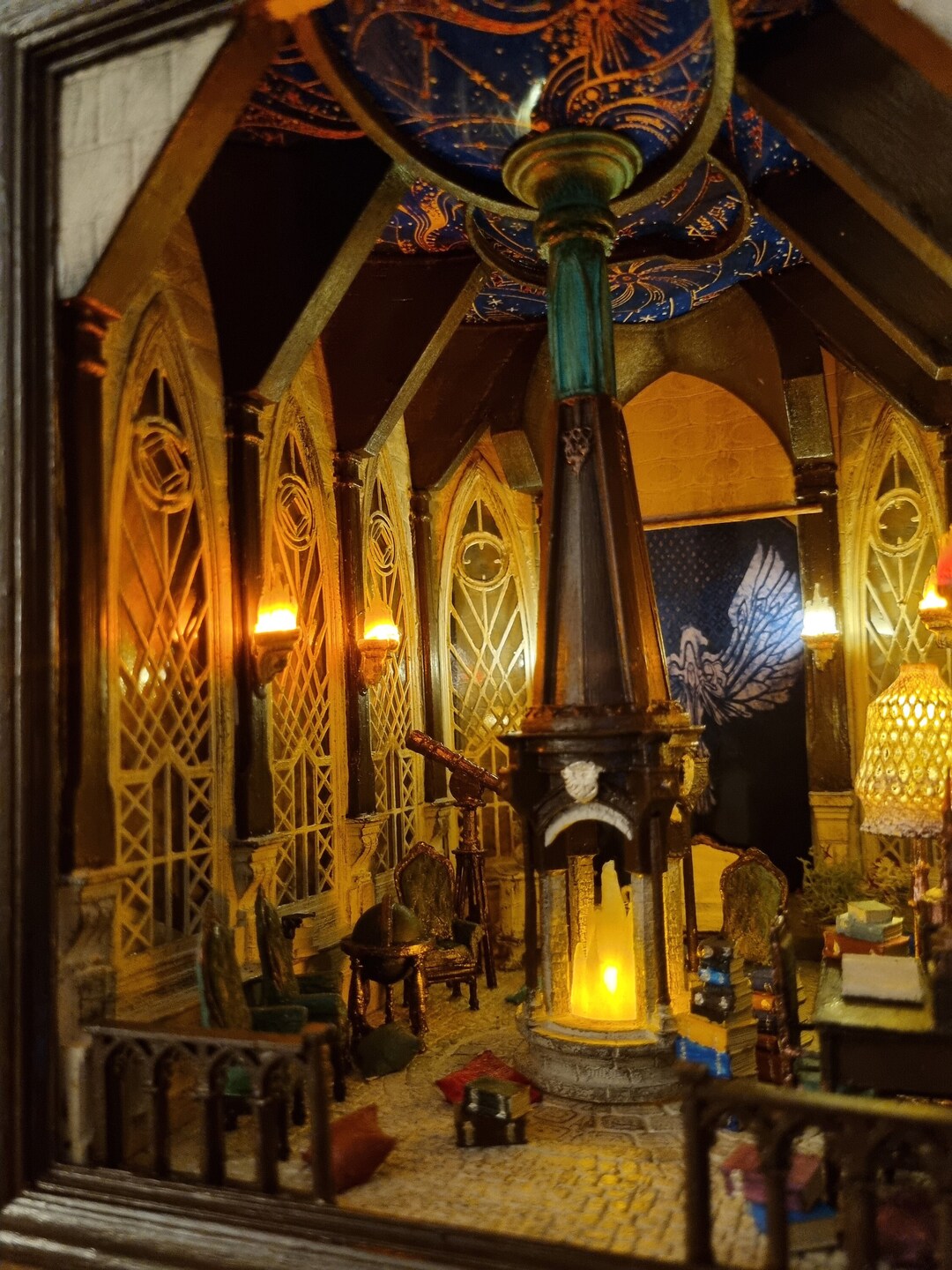 Wizard's Book Nook, Ravenclaw Common Room, Magical Booknook, Rustic ...