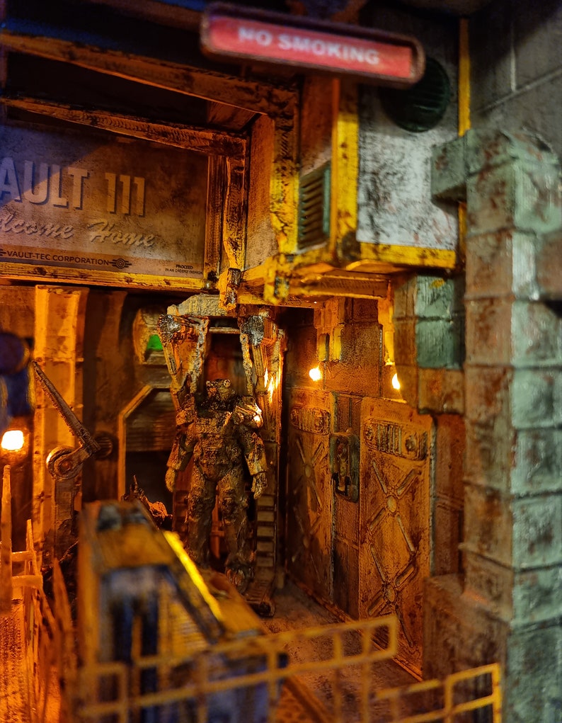 Fallout Inspired Vault-tec Book Nook Video Game Diorama, Book Shelf ...