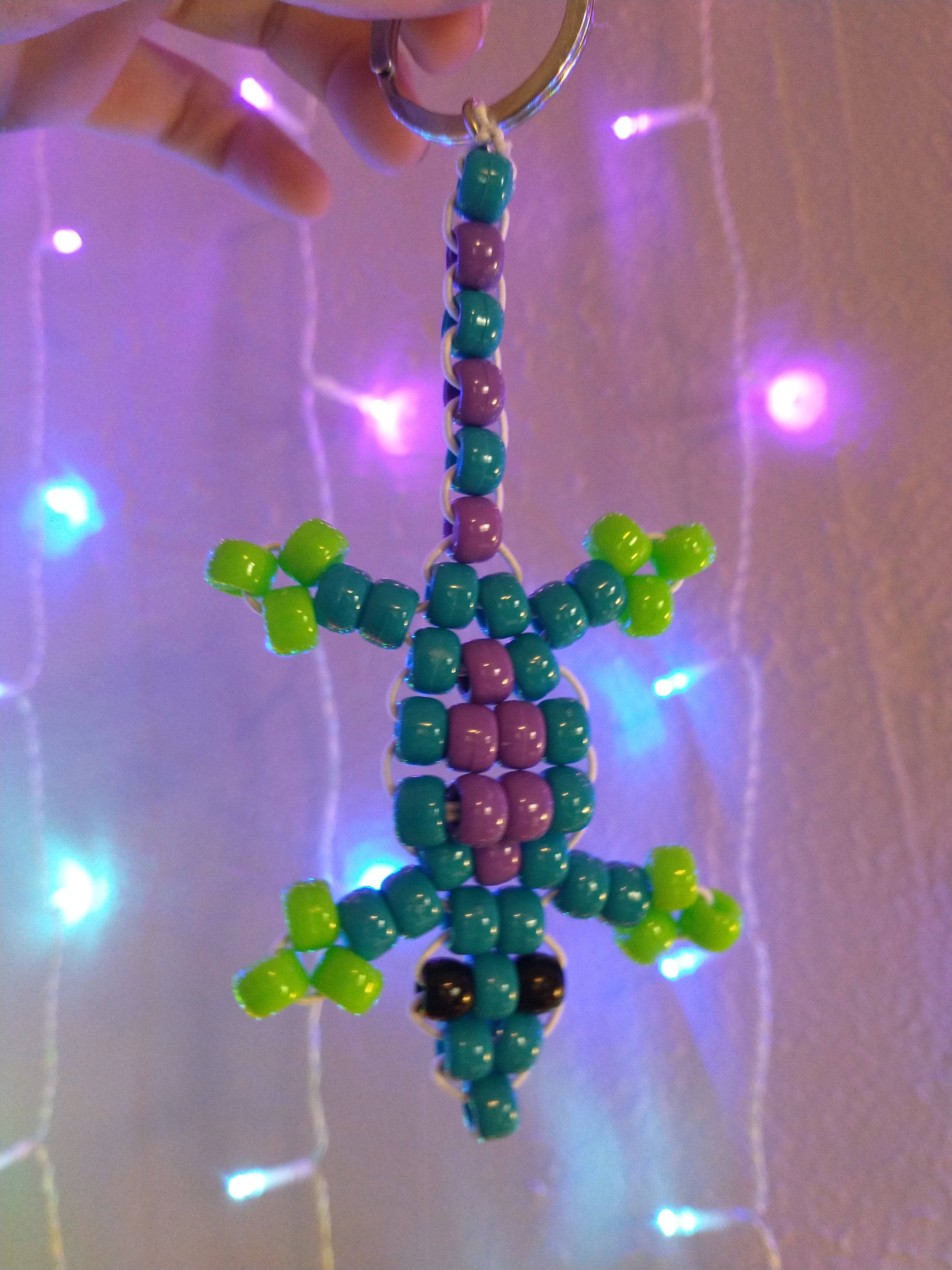 Cool Color Kandi Lizard Keychain | Etsy