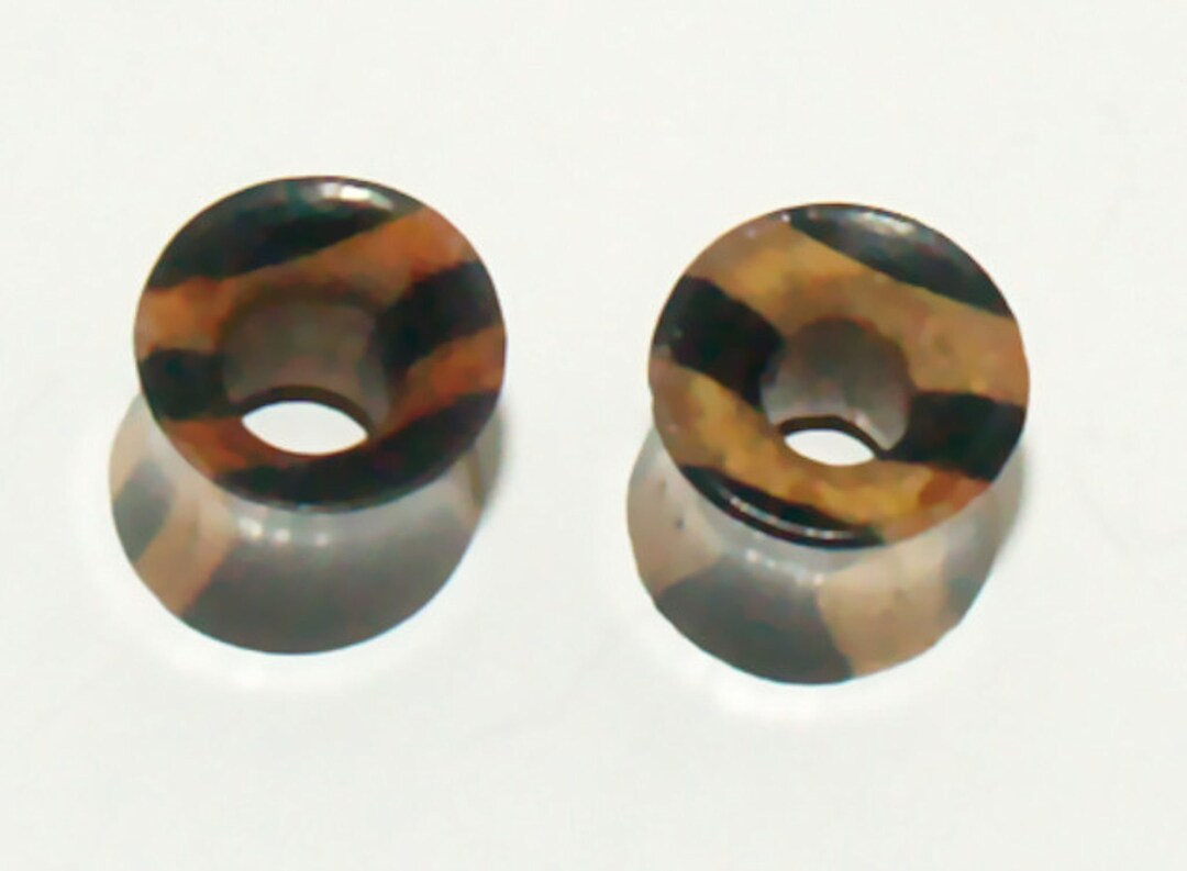 Pair 0G 8mm Organic Two Tone Ebony Areng Wood Ear Tunnel Plugs - Etsy