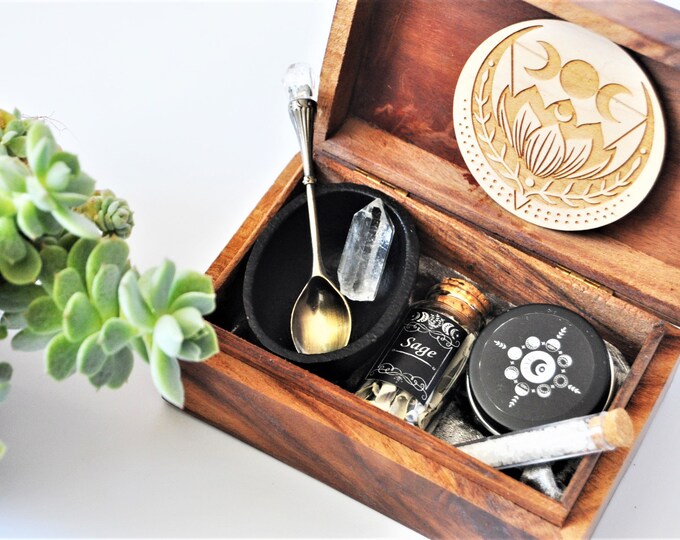 Mini Travel Size Altar Spell Box Cast Iron Couldron Wiccan Pagan Gift ...