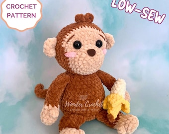 Low Sew Max the Monkey Crochet Pattern - Etsy
