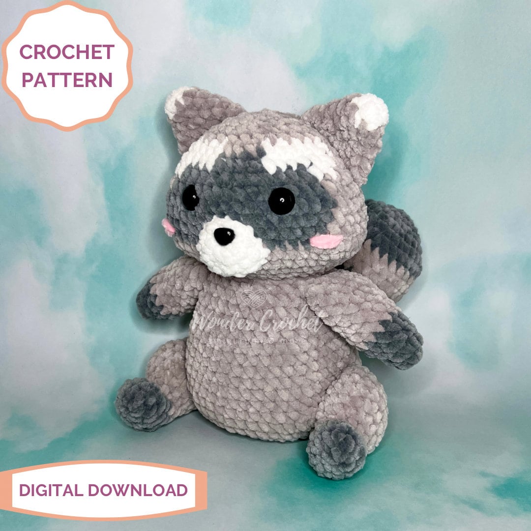 Raccoon Plush Crochet PATTERN - Amigurumi - Etsy