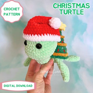 Christmas Sea Turtle Plush Crochet PATTERN - Etsy