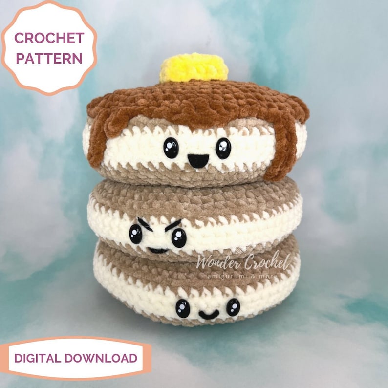 Pancake Stack Plush Crochet PATTERN - Amigurumi - Etsy