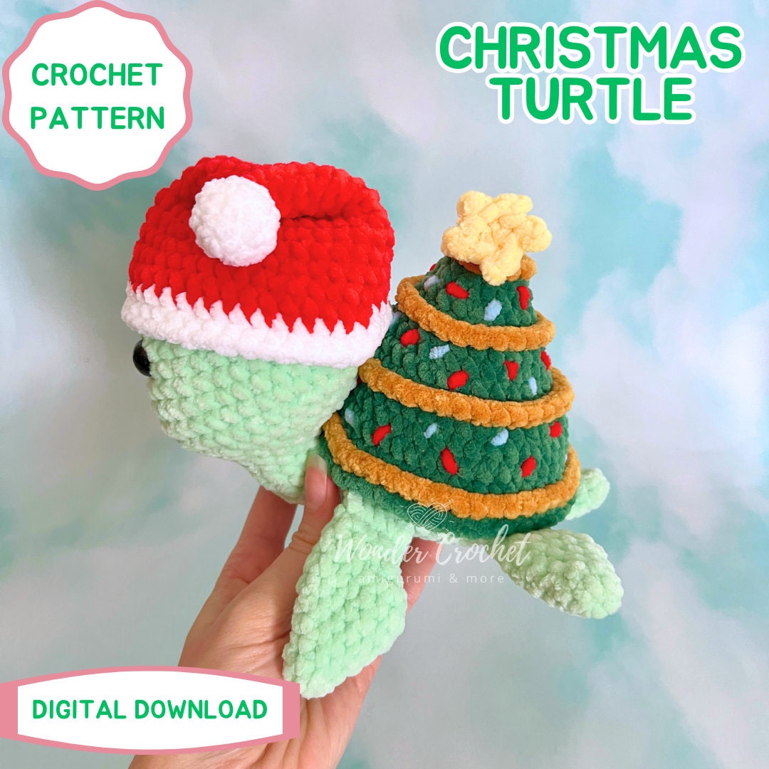 Christmas Sea Turtle Plush Crochet PATTERN - Etsy