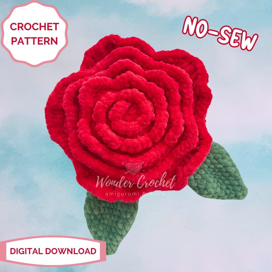 No-sew Rose Pillow Crochet PATTERN - Etsy