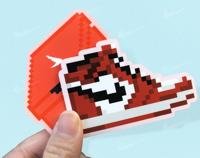 AIR JORDAN 1 STICKERS Pixel 8-bit Nike Jordan 1s Die Cut Chicago Royal ...