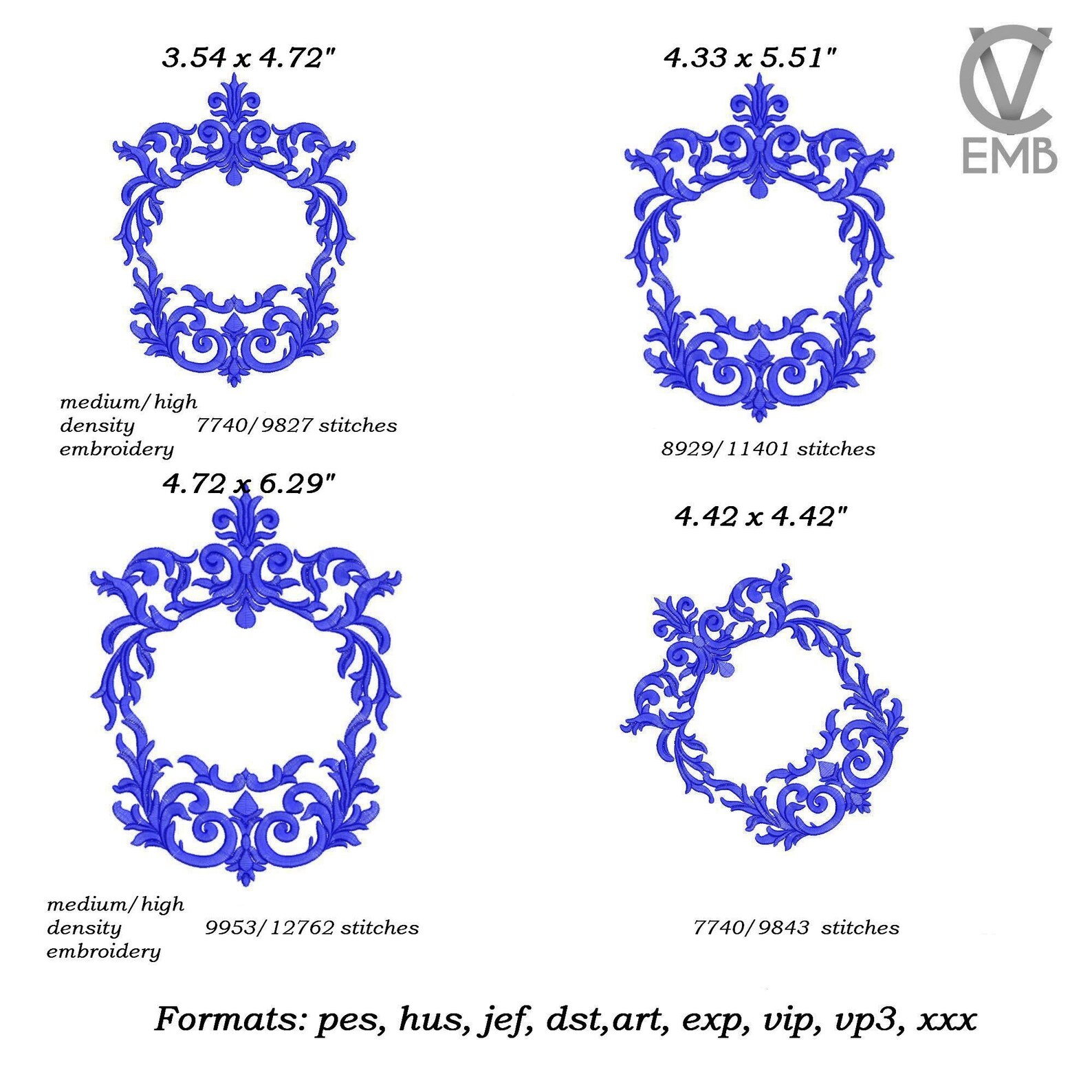 Monogram frame Machine Embroidery Design Instant Download | Etsy