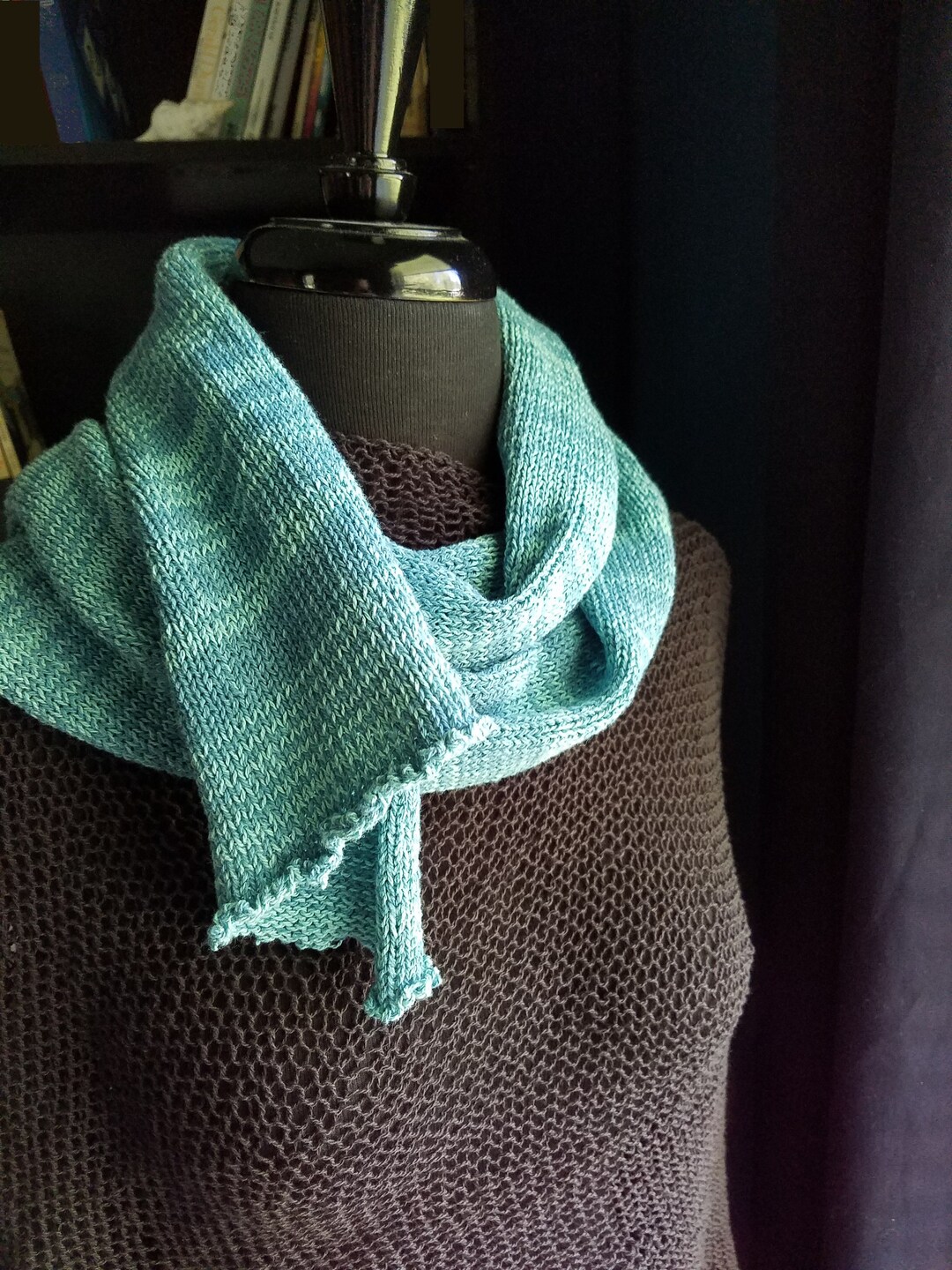 Knit Scarf Fabric Sample in Aqua and Turquoise - Etsy Denmark