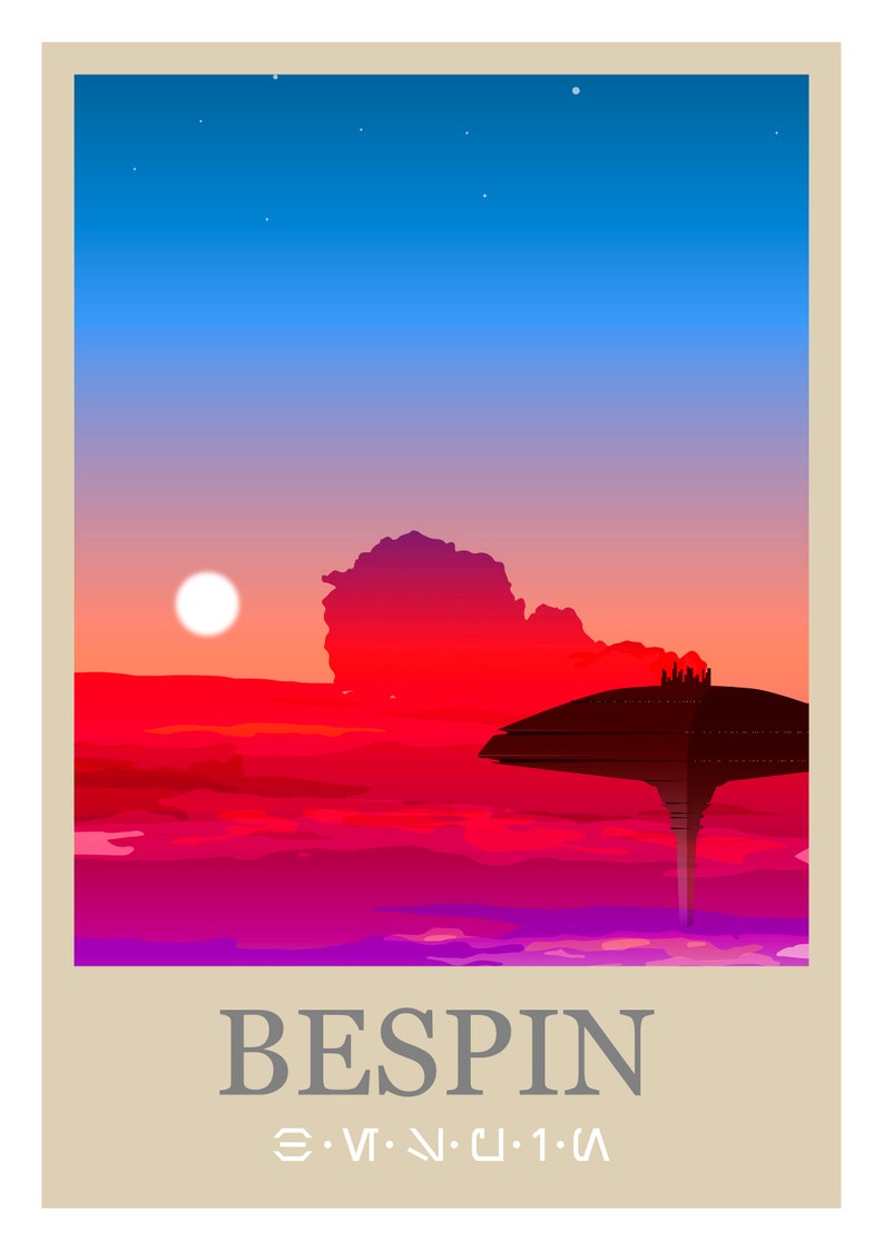 Bespin Star Wars Minimalist Inspired Movie Location Posters Bespin ...