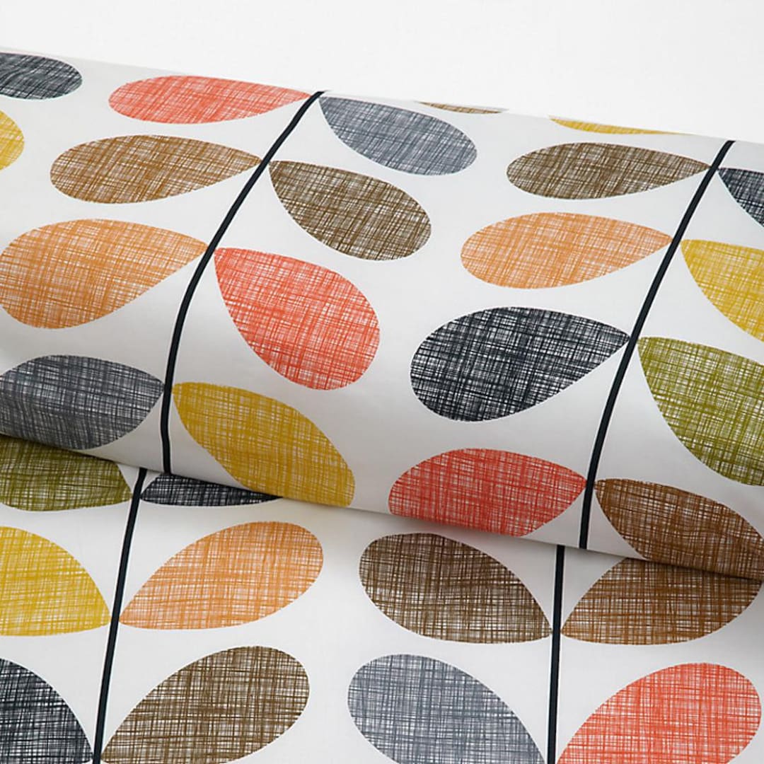 Orla Kiely Scribble Stem Multi Stem 100% Cotton Haberdashery Fabric ...