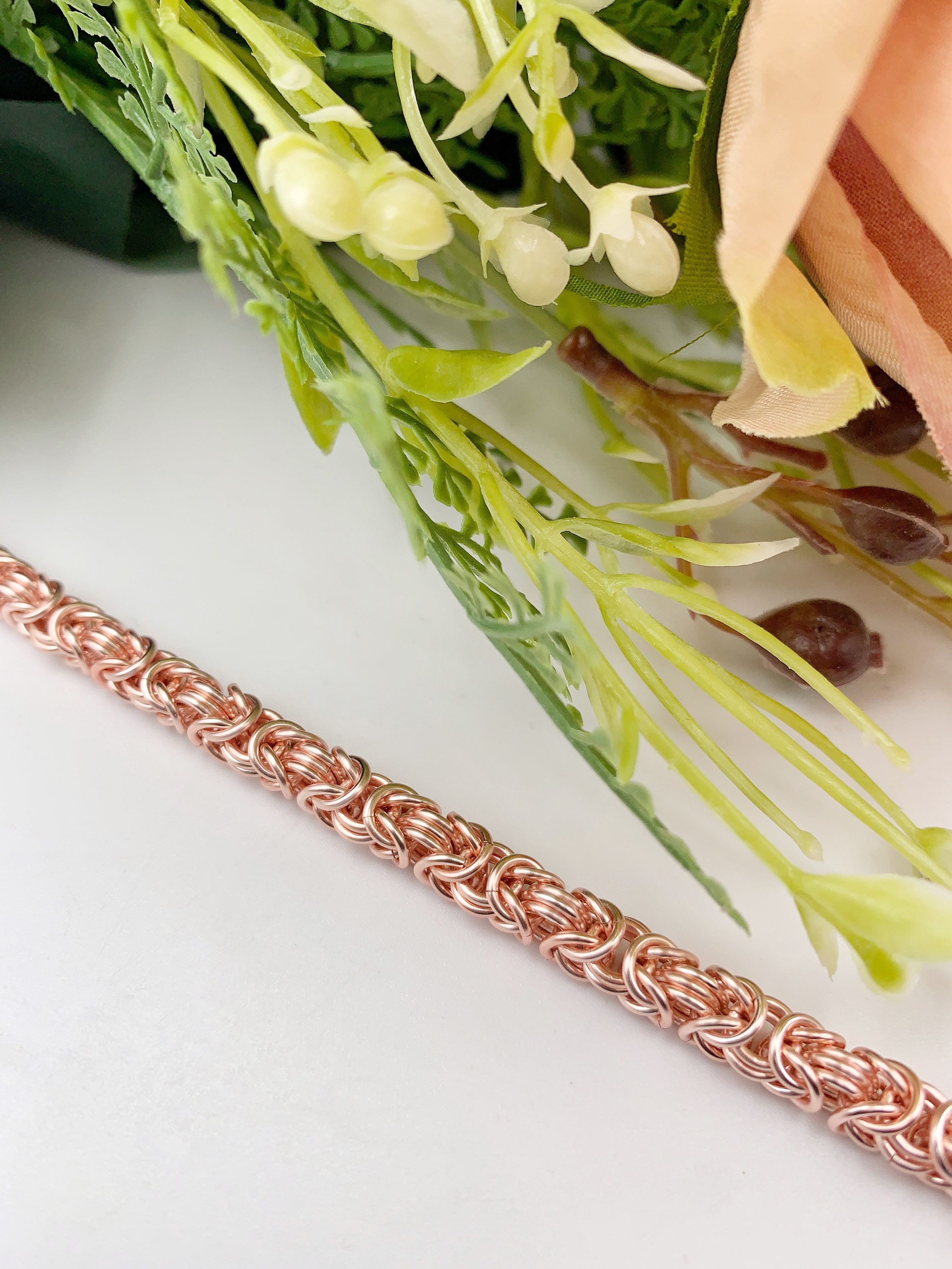 Rose Gold Byzantine Chain Bracelet - Etsy