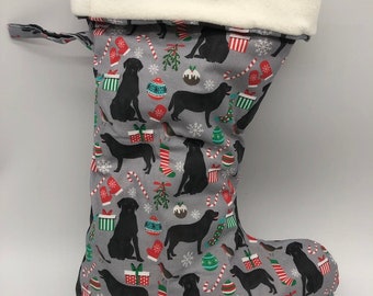 Black Labrador Christmas Stocking - Etsy