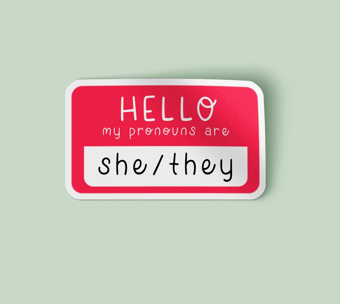 She They Pronouns Stickers | She/they | Hello My Pronouns Are She They ...