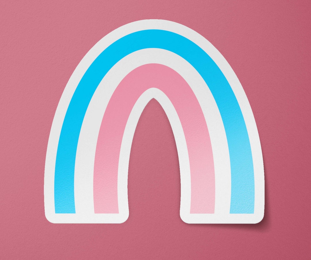 Trans Pride Sticker | Trans Rainbow Sticker | Transgender Flag - Etsy