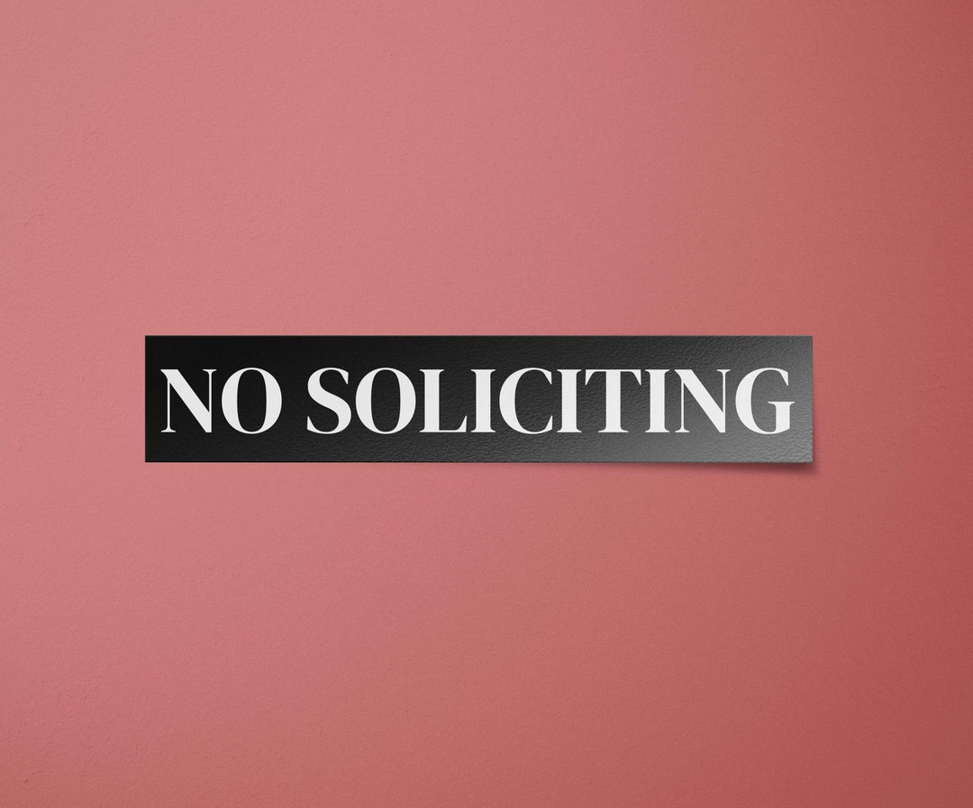 No Soliciting Sticker | No Soliciting Sign Decal - Etsy